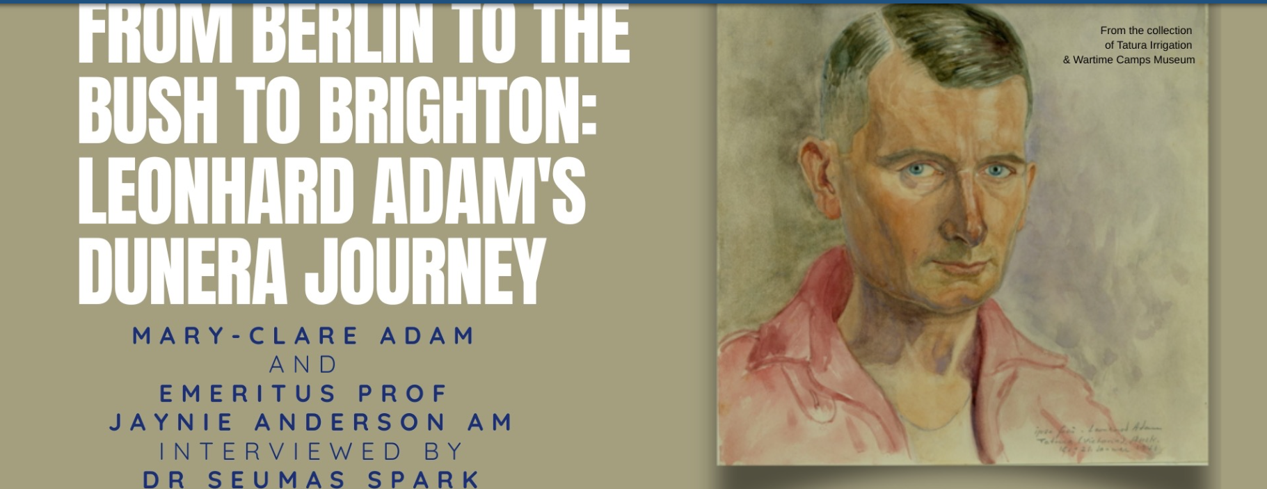 Book launch | From Berlin to the Bush to Brighton: Leonhard Adam's ...